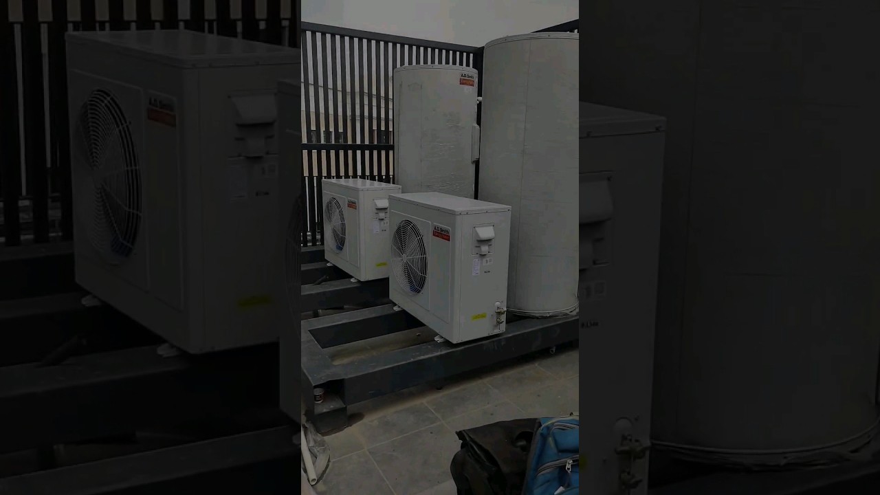 air conditioner HEAT PUMP WATER GEYSERS💦AO Smith 🔥 installation  Hard work / Instagram / Reels/ #ac.