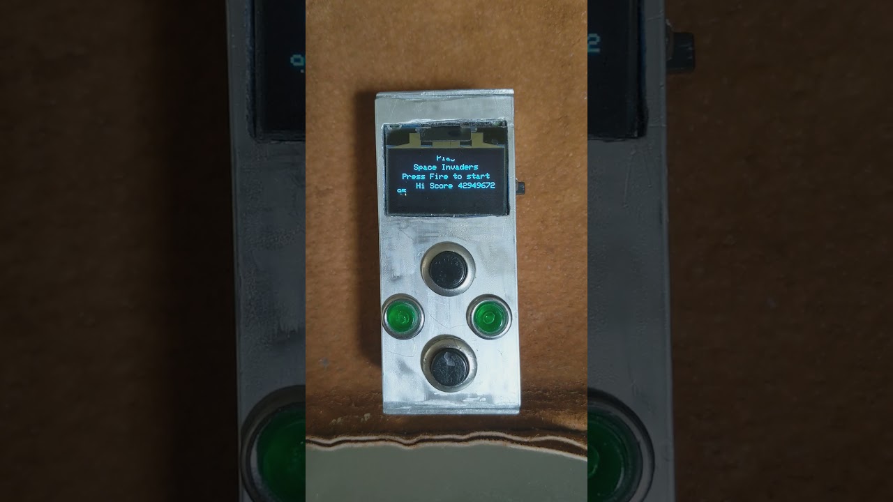 Space Invaders on pocKonso! The code is available at Instructables.com and GitHub.