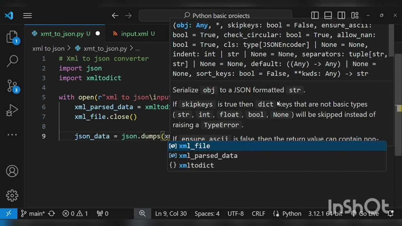 xml to json converter using python