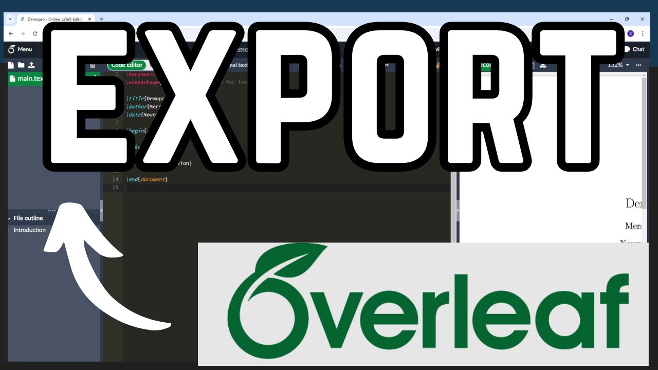 How to Export Overleaf Latex Project Code and Output as PDF