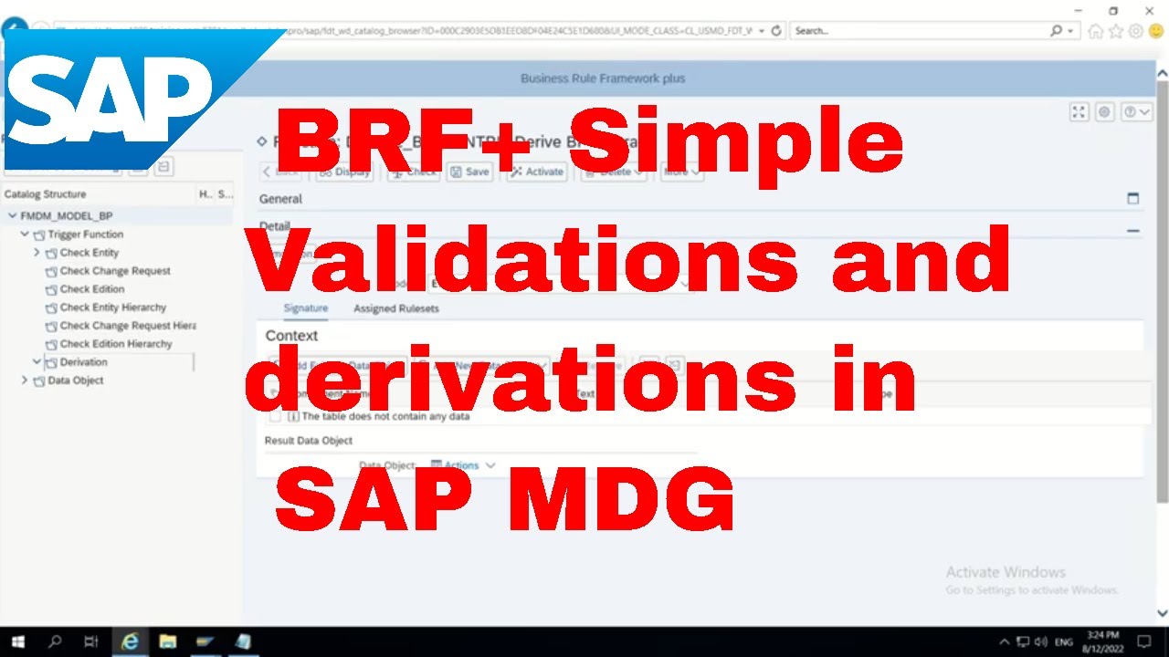 Validation and derivations in BRF+ in SAP MDG