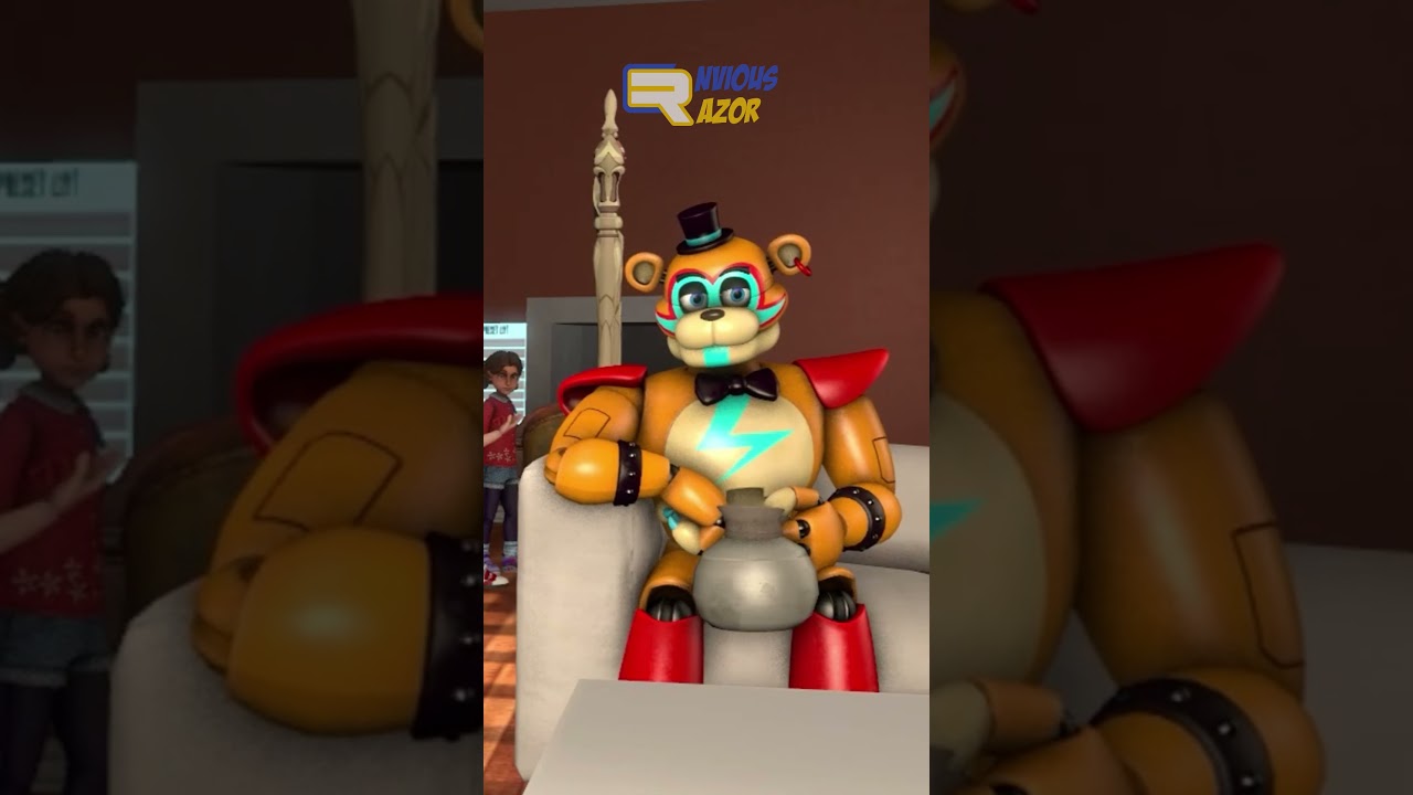 Sundrop limit tests Freddy... it does not go well  #fnaf #securitybreach #sfm #animation #shorts