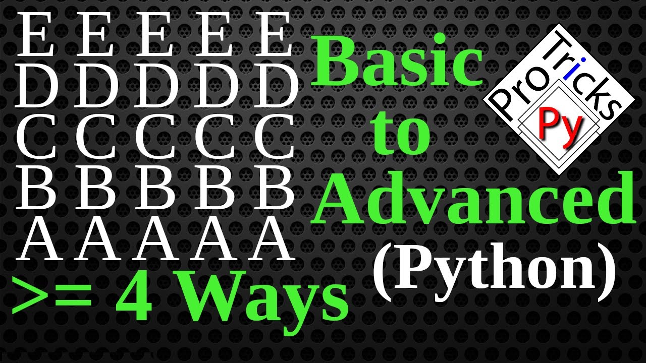 Python Pattern Program - Printing Character in Python | Square Pattern | Python Character Pattern 3