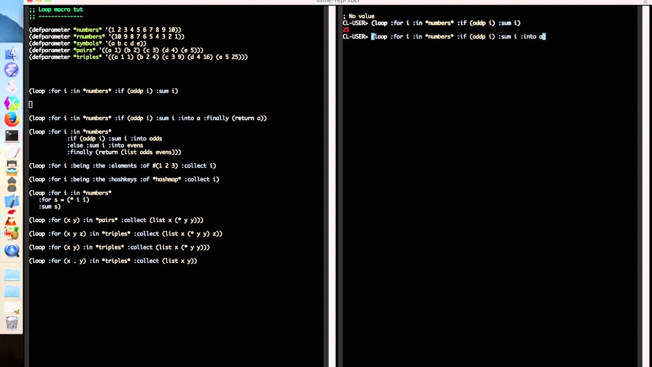 Some Common Lisp Loop Macro Examples