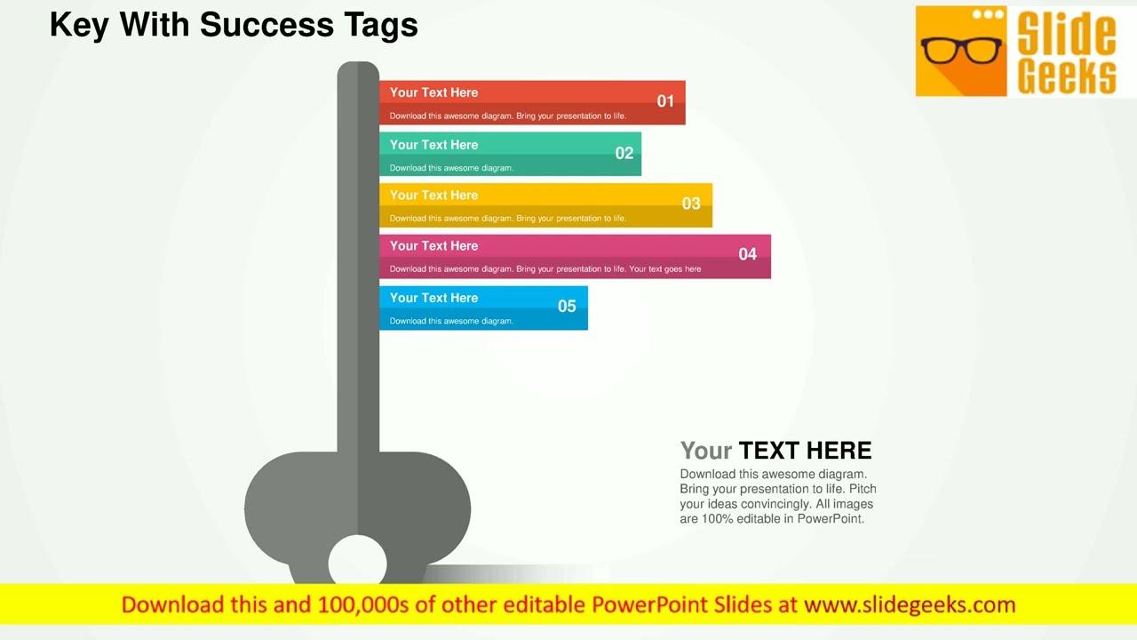 Key With Success Tags Powerpoint Templates