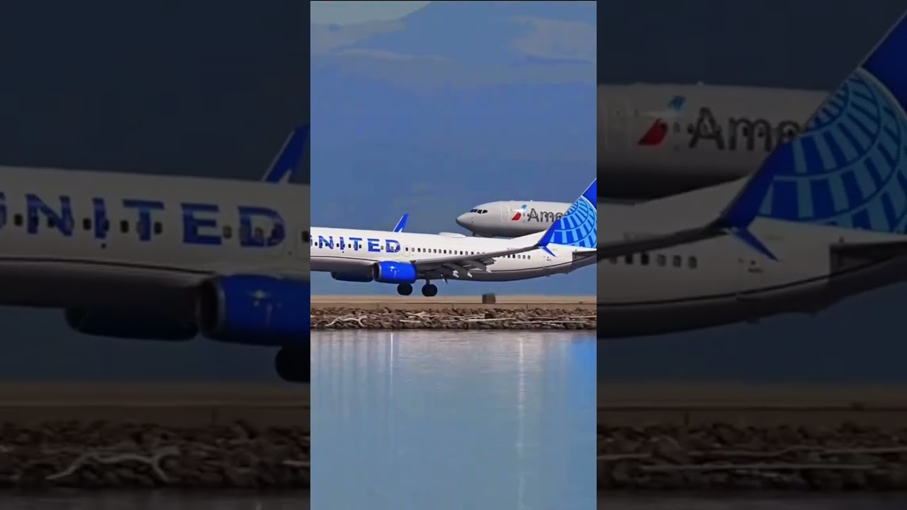 Insane! Two Planes Land Together in Perfect Sync 😱✈️ #shortsfeed #avaition #shorts #travel #shots !!