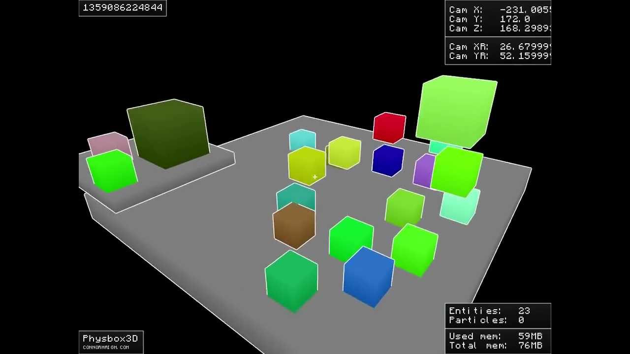 Physbox3D - 3D Java AABB Physics Simulator with OpenGL