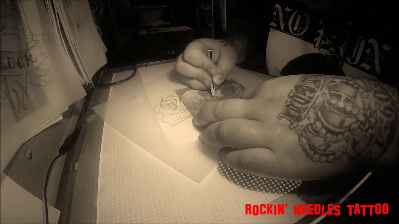 realistic skull and rose tattoo