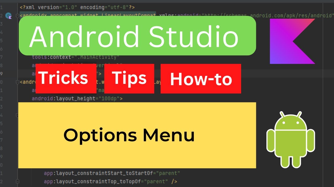 Android Kotlin Options Menu