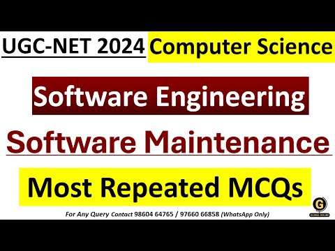 Software Engineering Important MCQs - 2 Video Lecture - Crash Course for UGC NET Computer science