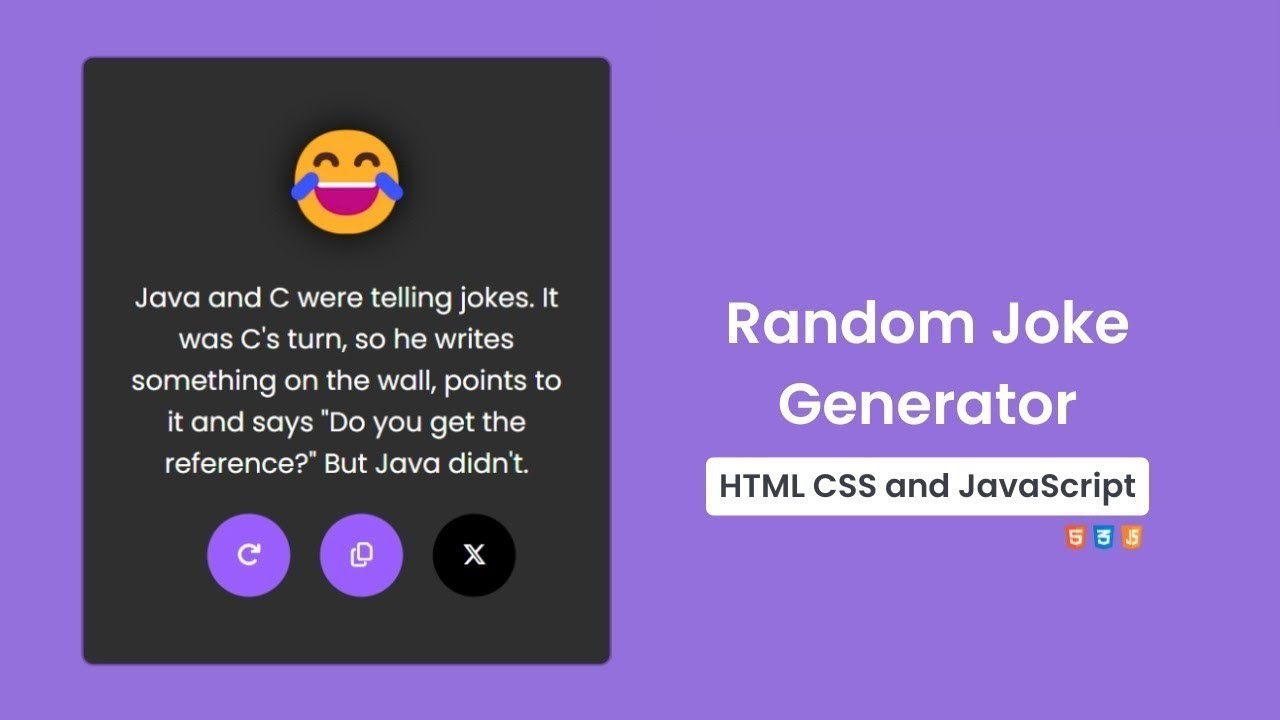 Random Joke Generator in HTML CSS & JavaScript | Doxa Dev