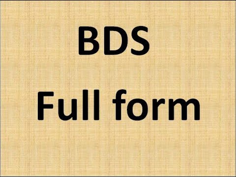 Full form of Bds