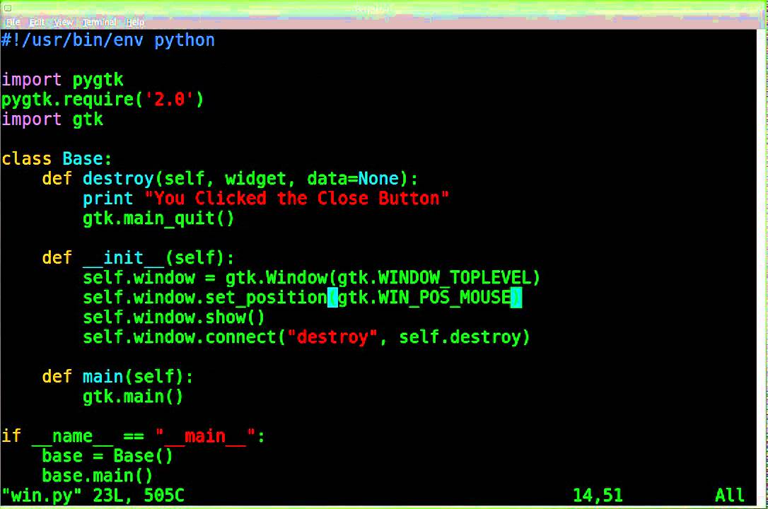 Python - GTK GUI - Tutorial #3 - Window Position and Size