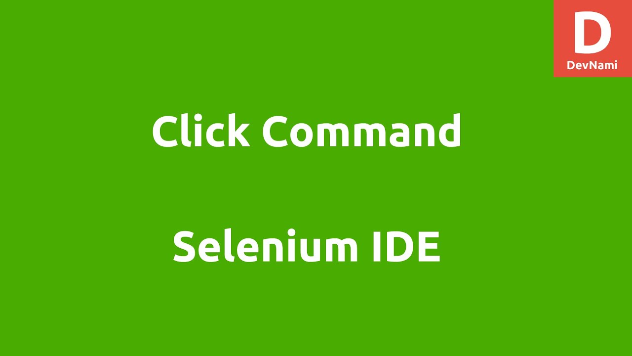 Selenium IDE Click command