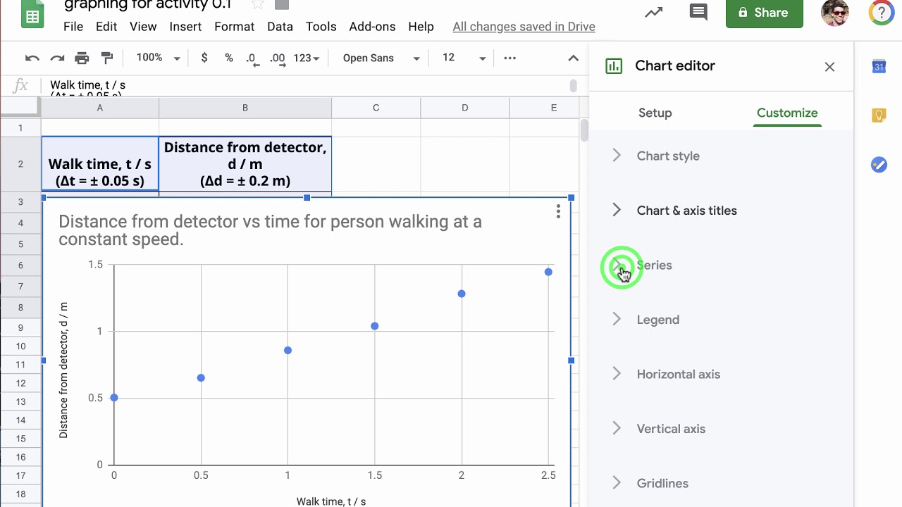 Graphing on Google Sheets (Fall 2019)