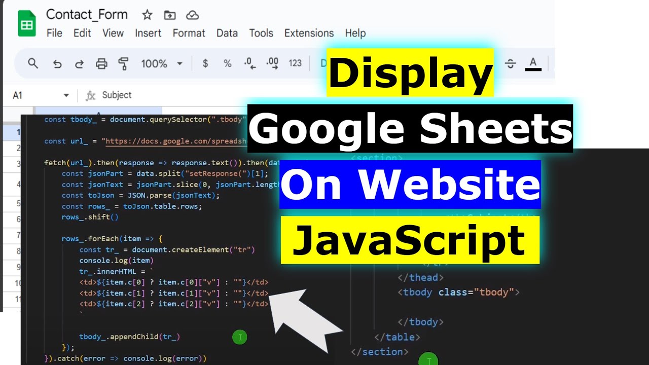 How to Read Google Sheets using JavaScript Fetch API | Data Visualization