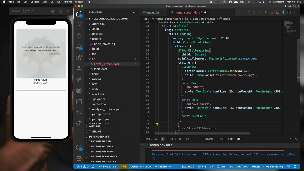 Flutter - 71. SingleChildScrollView Column mainAxisAlignment