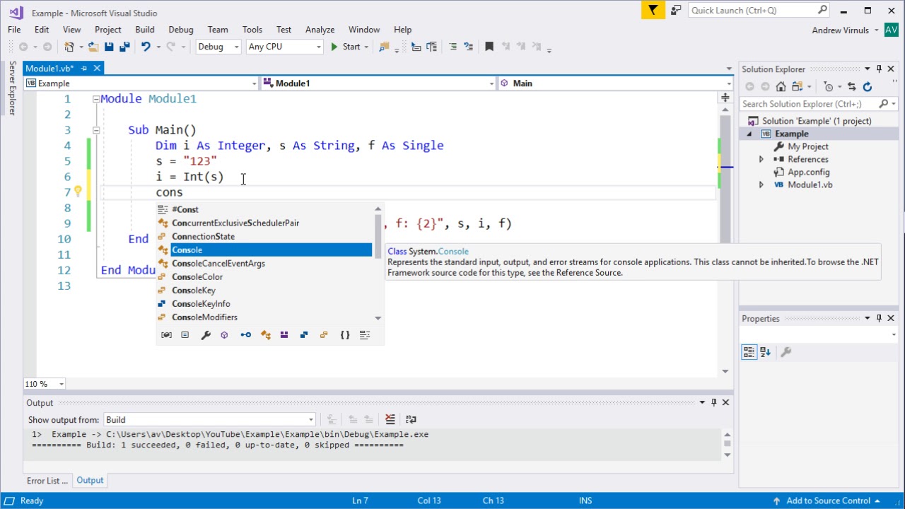 Visual Basic - Variable Types and Converting/Casting Between Them