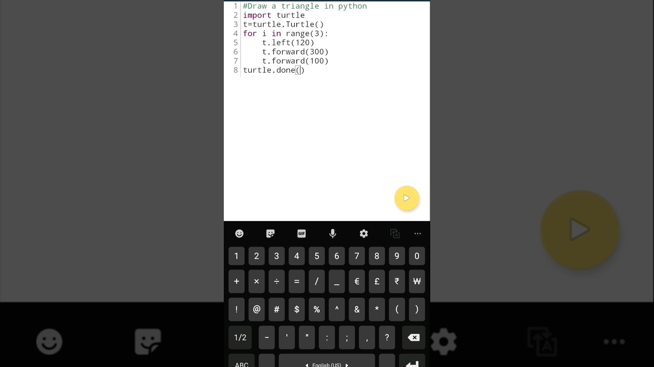 Draw a Triangle in Python using turtle || Triangle || Python turtle #python #trending