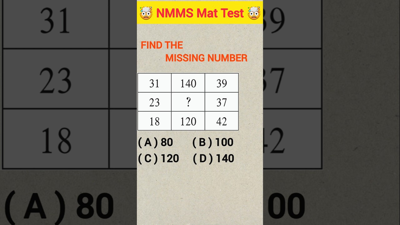 Find The Missing Number 🤯🤔 NMMS Mat 2025  #shorts #nmms #short #youtubeshorts