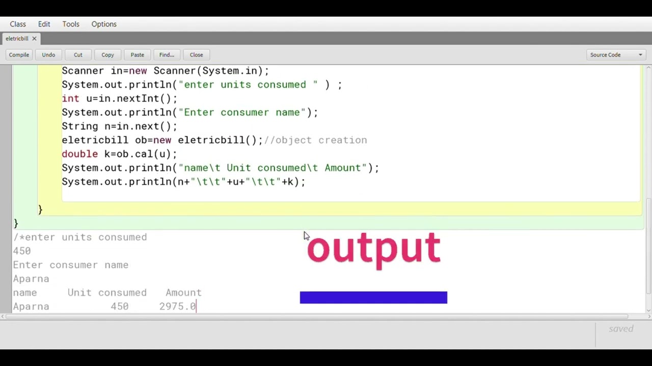 java program to calculate electricity bill using java function#10th #java