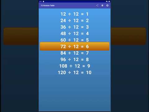 Division by 12 Table