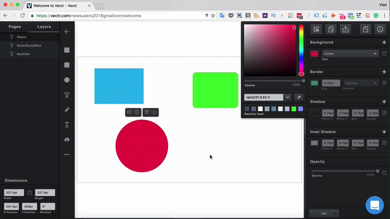 Selecting, Resizing And Rotating Designs in Vectr