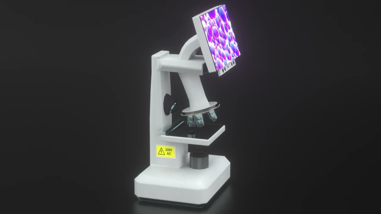 Microscope 3D Model- Lowpoly  - Game Ready - PBR Textures