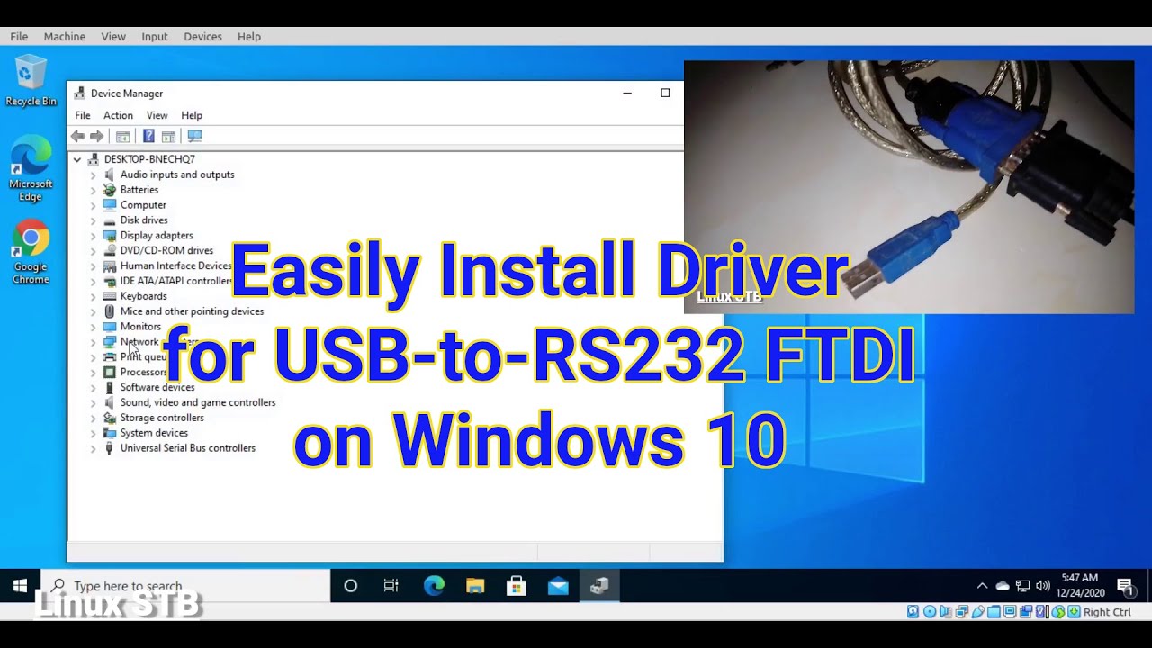Easily Install USB to RS232 FTDI Driver on Windows 10