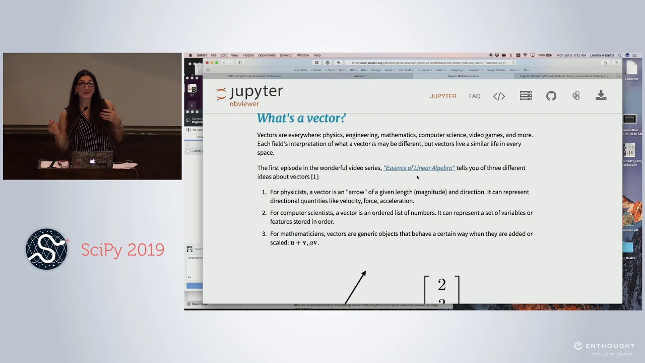 Land on Vector Spaces: Practical Linear Algebra with Python | SciPy 2019 Tutorial | L Barba, T Wang