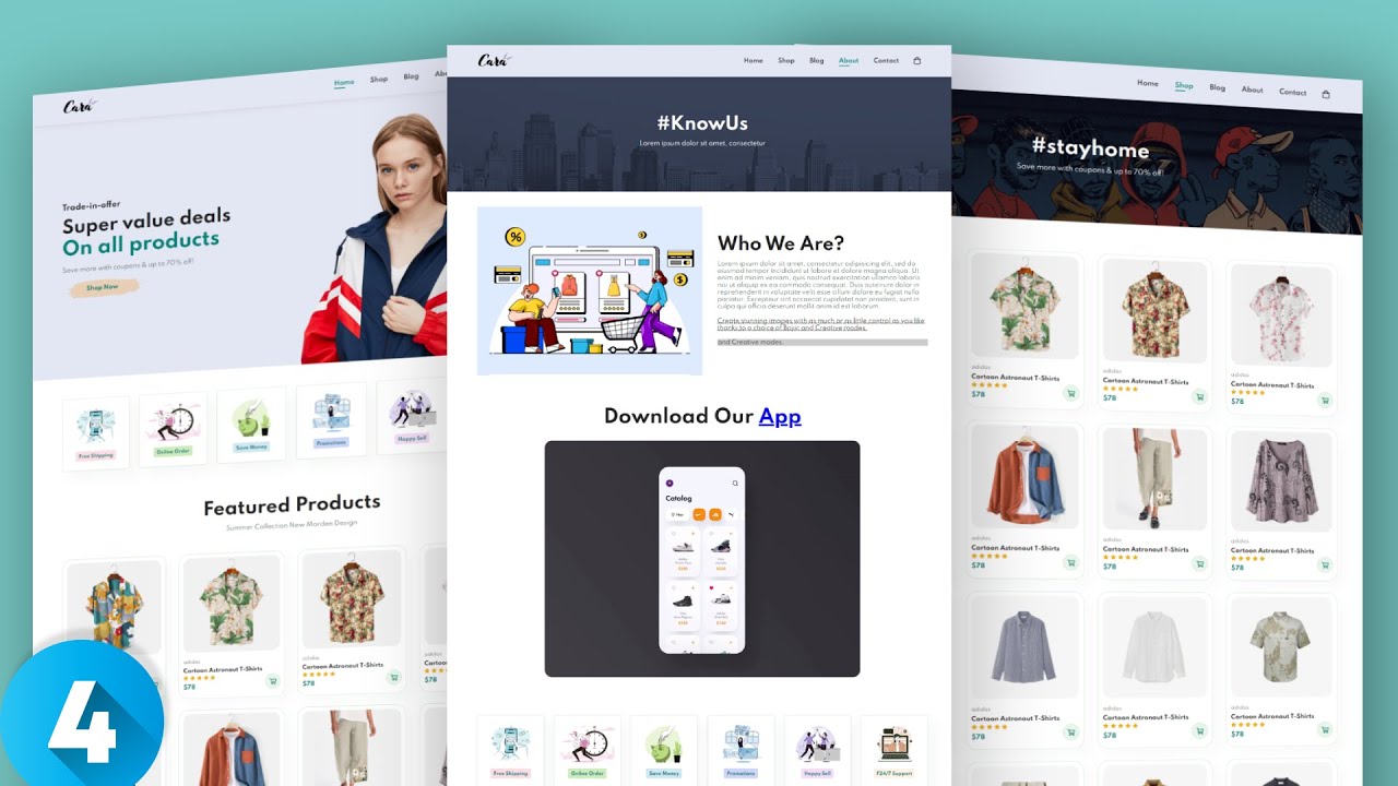 Build and Deploy Ecommerce Website Using HTML CSS JavaScript | Responsive Website Part 4