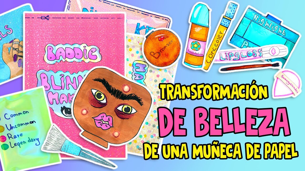 Maquillaje para muñecas de papel || Tutorial de maquillaje y cuidado de la piel