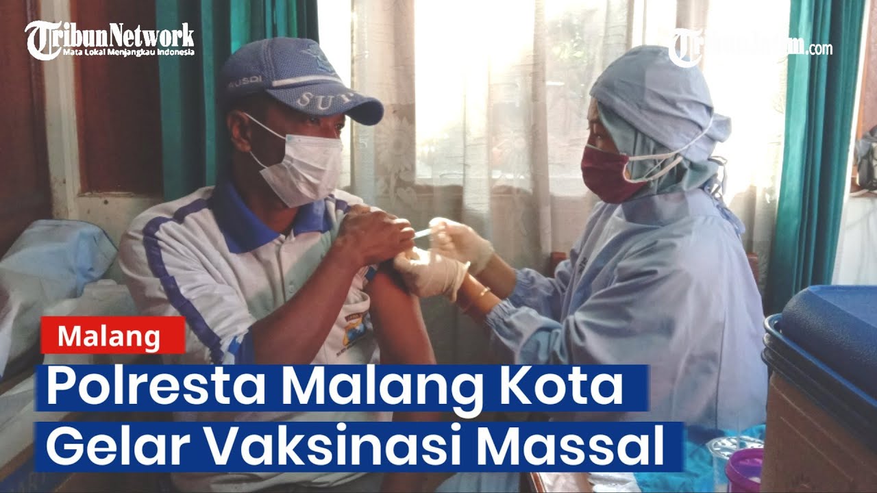 Polresta Malang Gelar Vaksinasi Massal, Sasar Sukarelawan Pengatur Lalu Lintas dan Masyarakat Umum