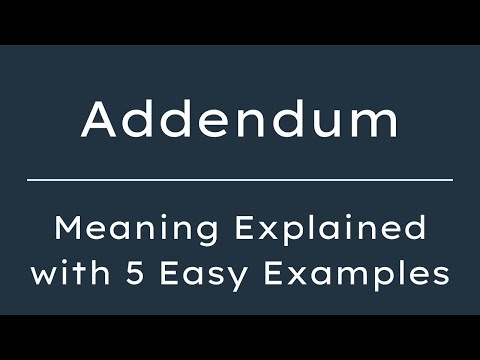 Addendum Meaning in English With 5 Example Sentences, Addendum Meaning in English