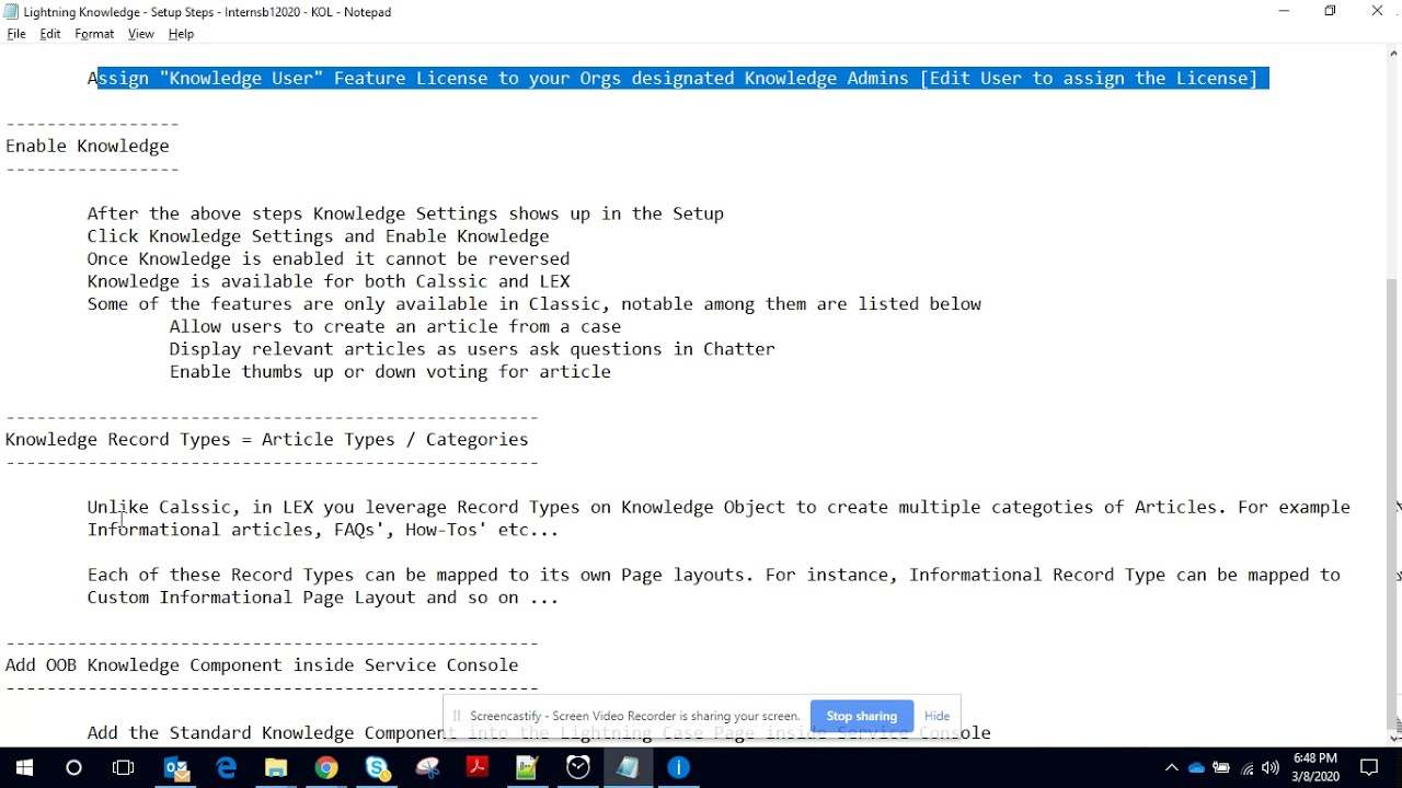 Part 1 - Enabling Lightning Knowledge