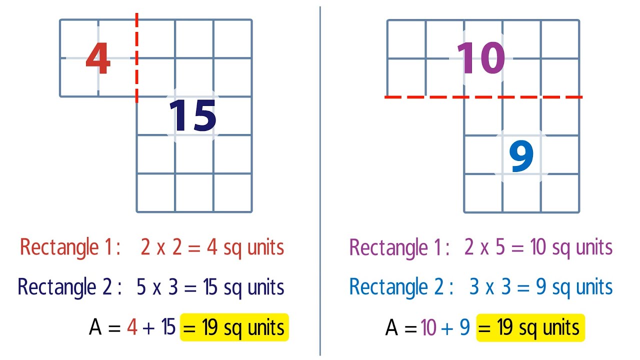 Area of Combined Rectangles. Grade 3