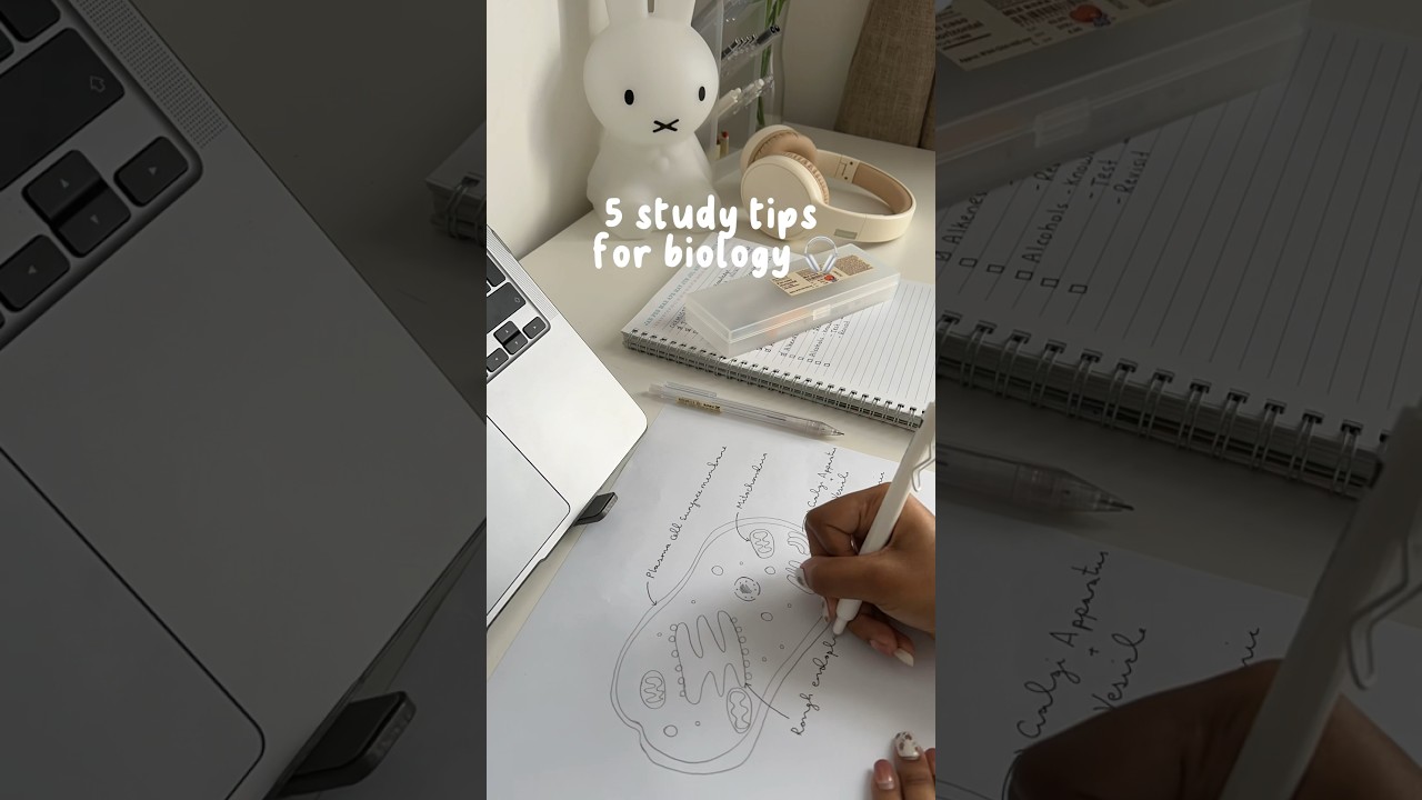 5 study tips for biology 🎧 (check comments) #study #aesthetic #biology