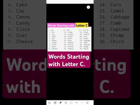Words Starting with Letter C II 30 Words Starting with Letter C||C Letter Words||C Words #cwords