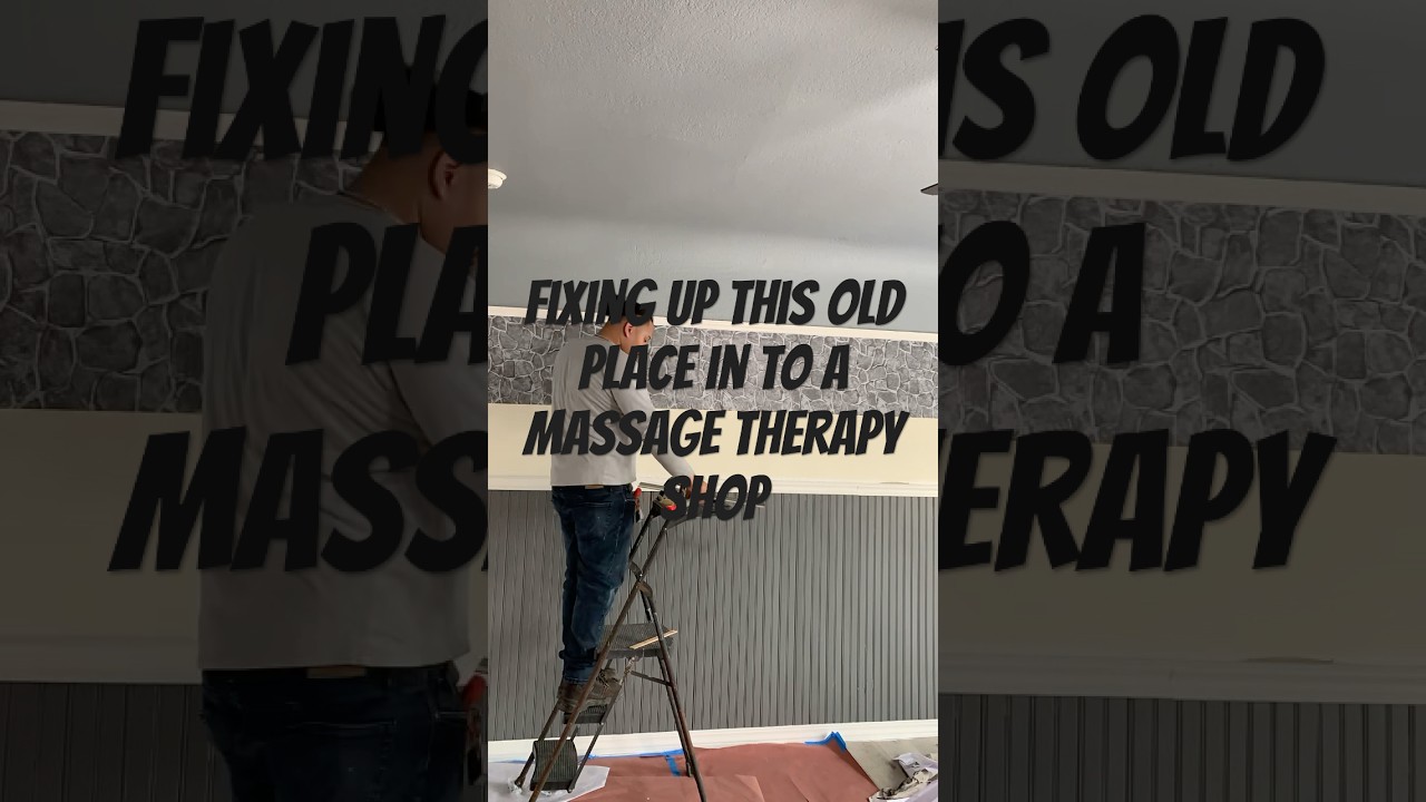Custom Massage therapy room. Wallpaper and nice colors #foryou #viralvideo#shorts#painting#hardwork