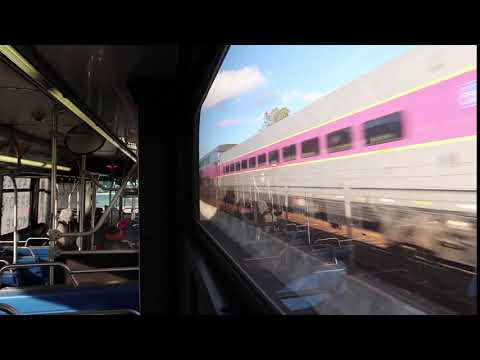 MBTA Bus Passes Train!