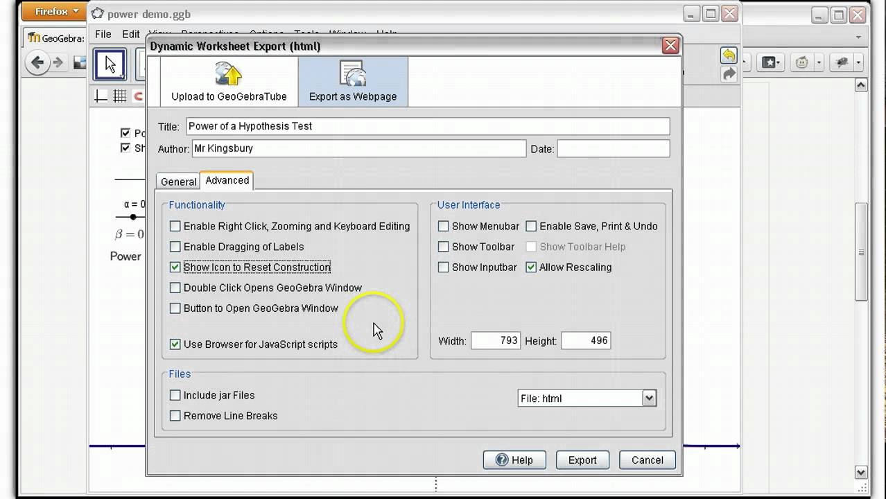 Embed GeoGebra to Moodle
