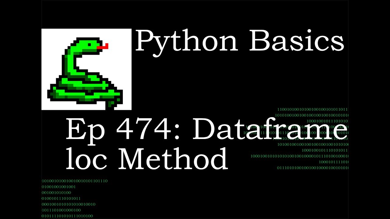 Python Basics Pandas DataFrame loc Method