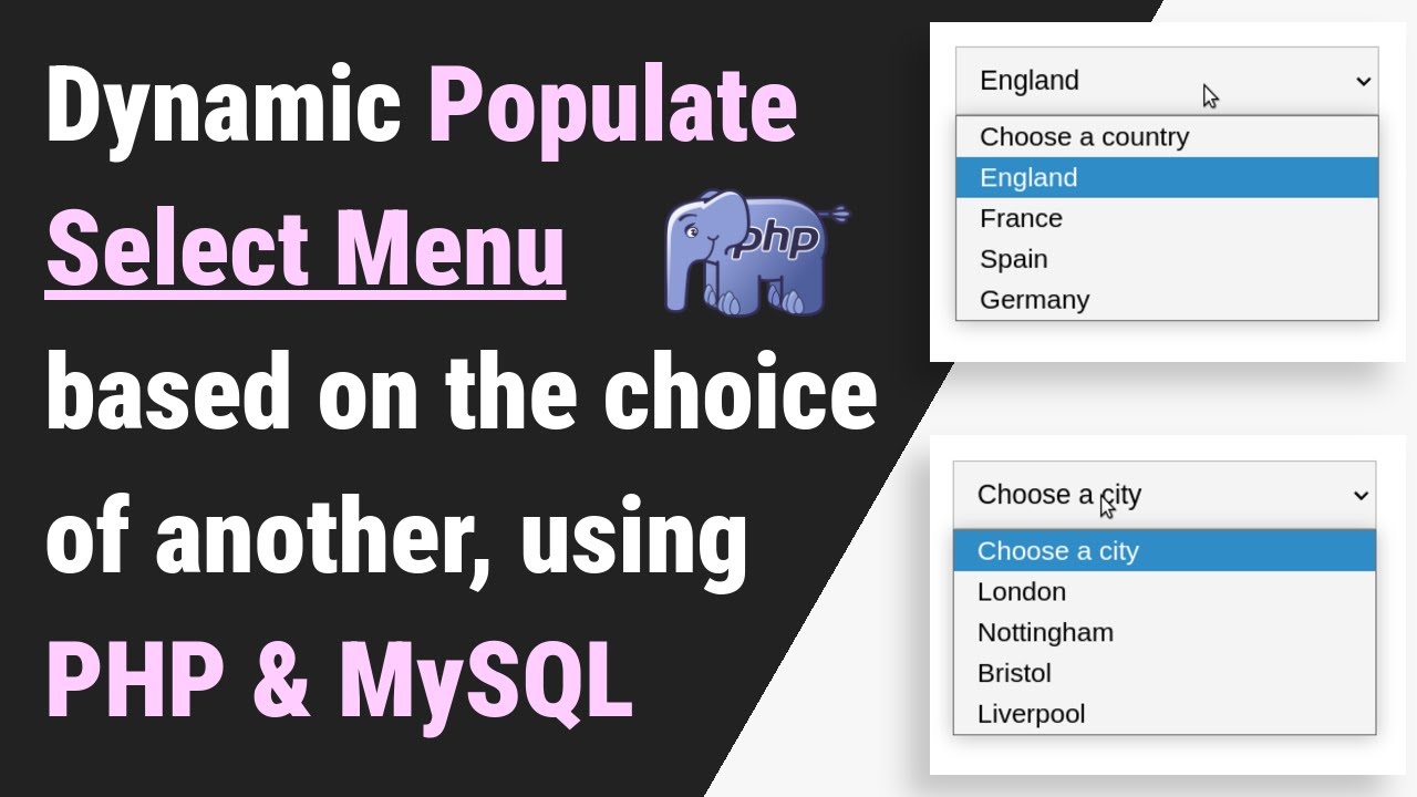 Dynamic Drop Down Select Menu with PHP, MySQL and JavaScript