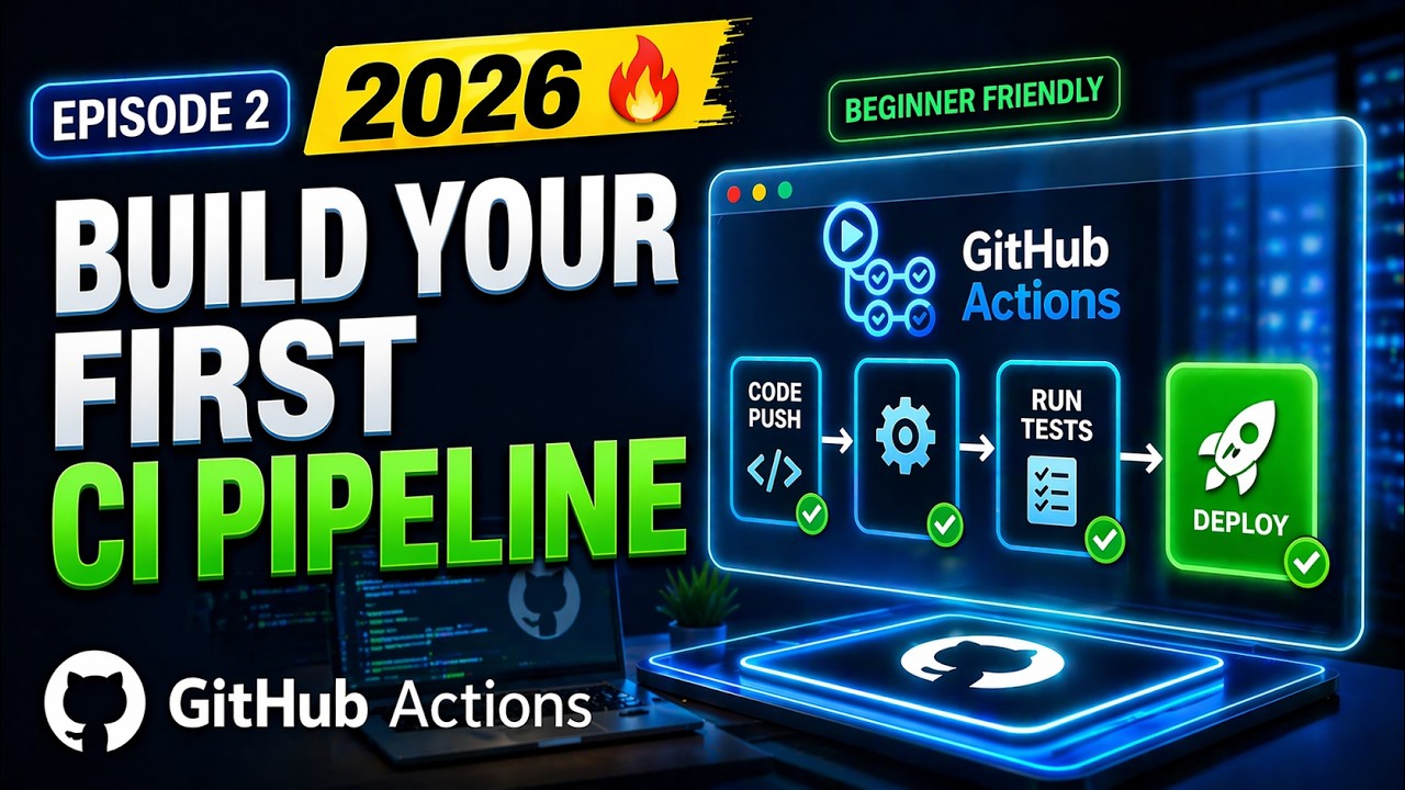 GitHub Actions Tutorial for Beginners 2026 🔥 Episode 2: Build Your First CI Pipeline FAST 🚀
