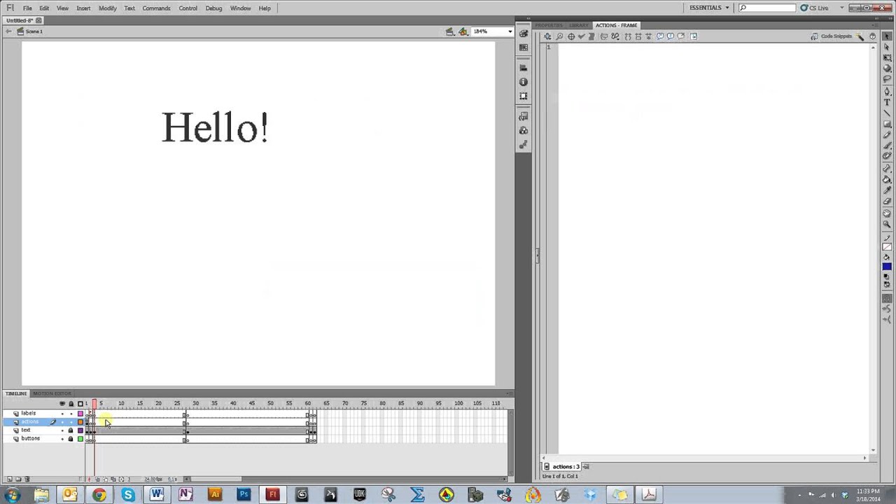 Flash ActionScript 3.0 and Buttons Basics Tutorial
