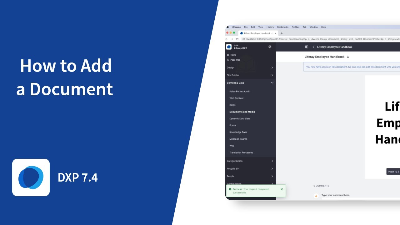 How to Add a Document Using Liferay DXP 7.4