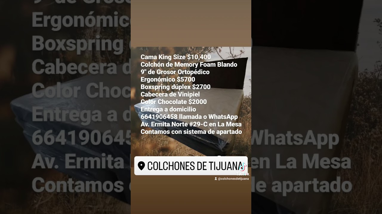 Cama King Memory Foam con Cabecera $10,400 #camas #bed #colchones #mattress #emprendimiento