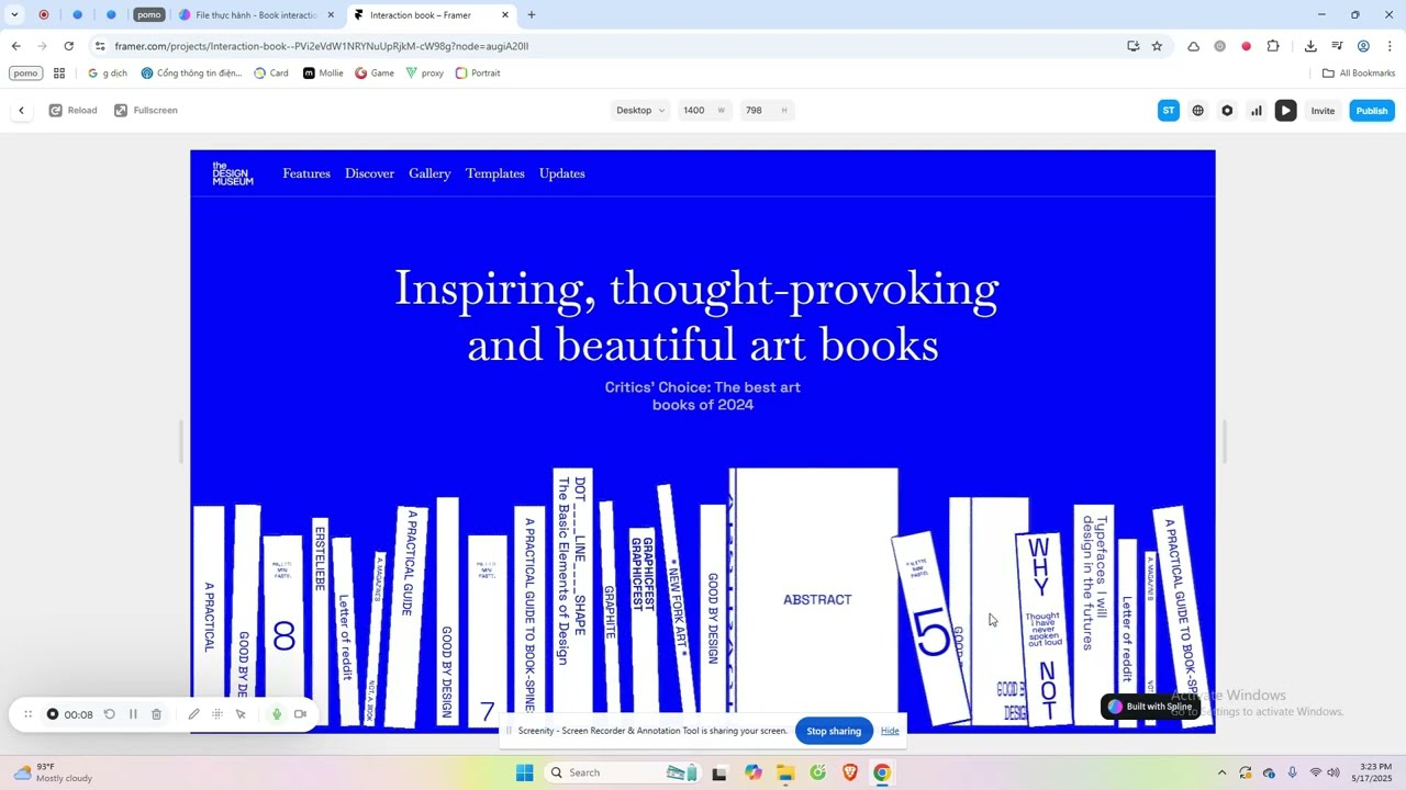 Design a 3D Book Hero Section with Spline & Framer | Web Design Tutorial