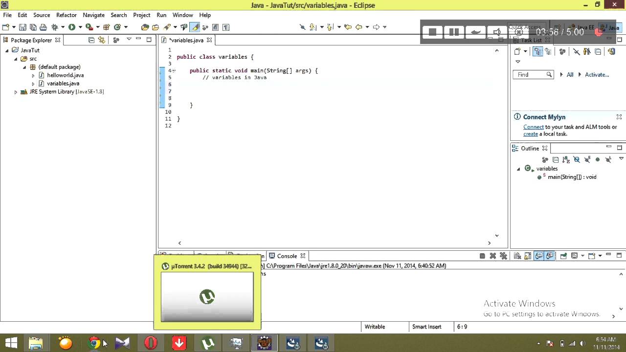 MiracleV Sinhala Java Tutorial 5 - Variables and Declaring them in Java