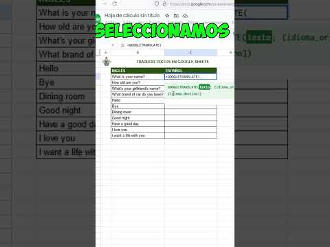 TRADUCIR TEXTOS en GOOGLE SHEETS #googlesheets